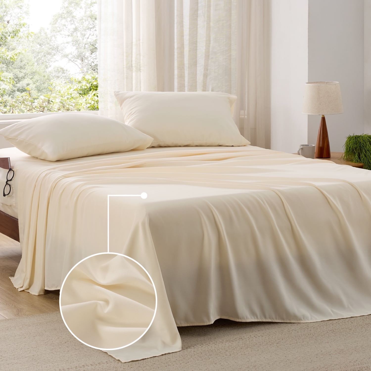 Cozy Comfort Full Bed Sheets with Side Pocket,4 Pieces Polyester ...