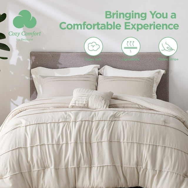 Cozy Comfort Full Comforter Set with Sheet - 3/4 Pieces Soft Pinch ...