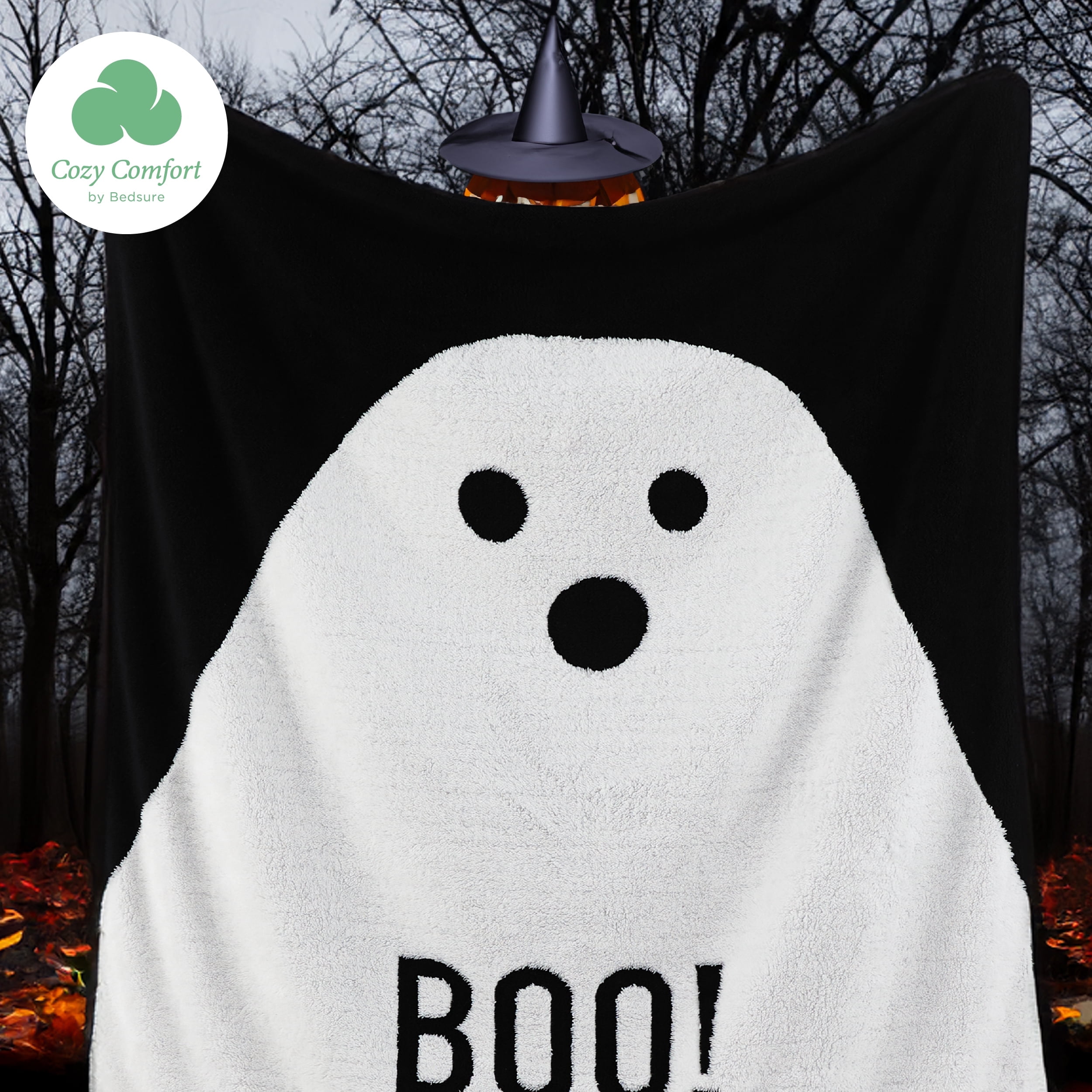 Cozy Comfort Halloween Fleece Throw Blanket, Printed Ghost Decorative ...