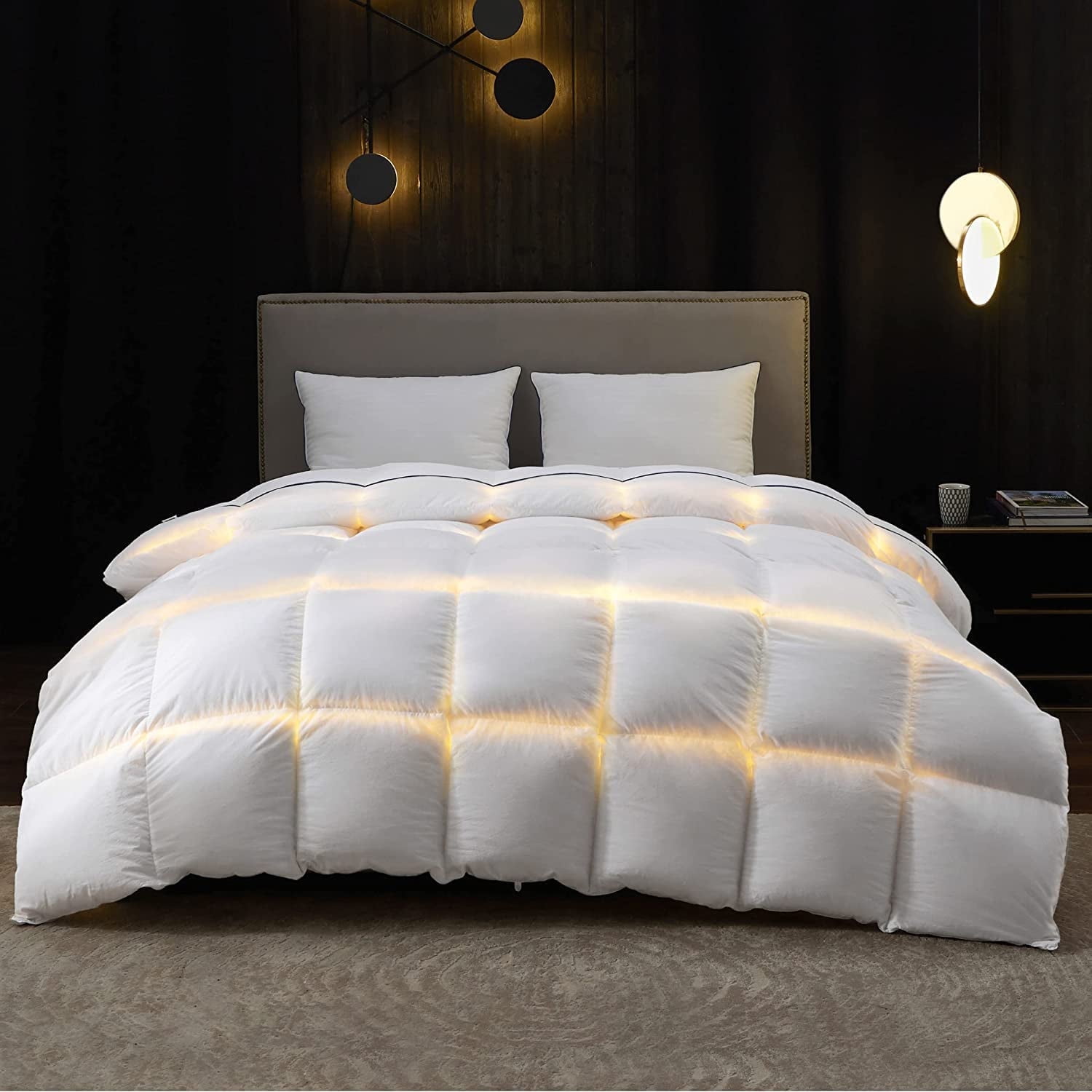 Cozy Comfort King Size White Down Comforter, 70 Oz Goose Feather Down ...