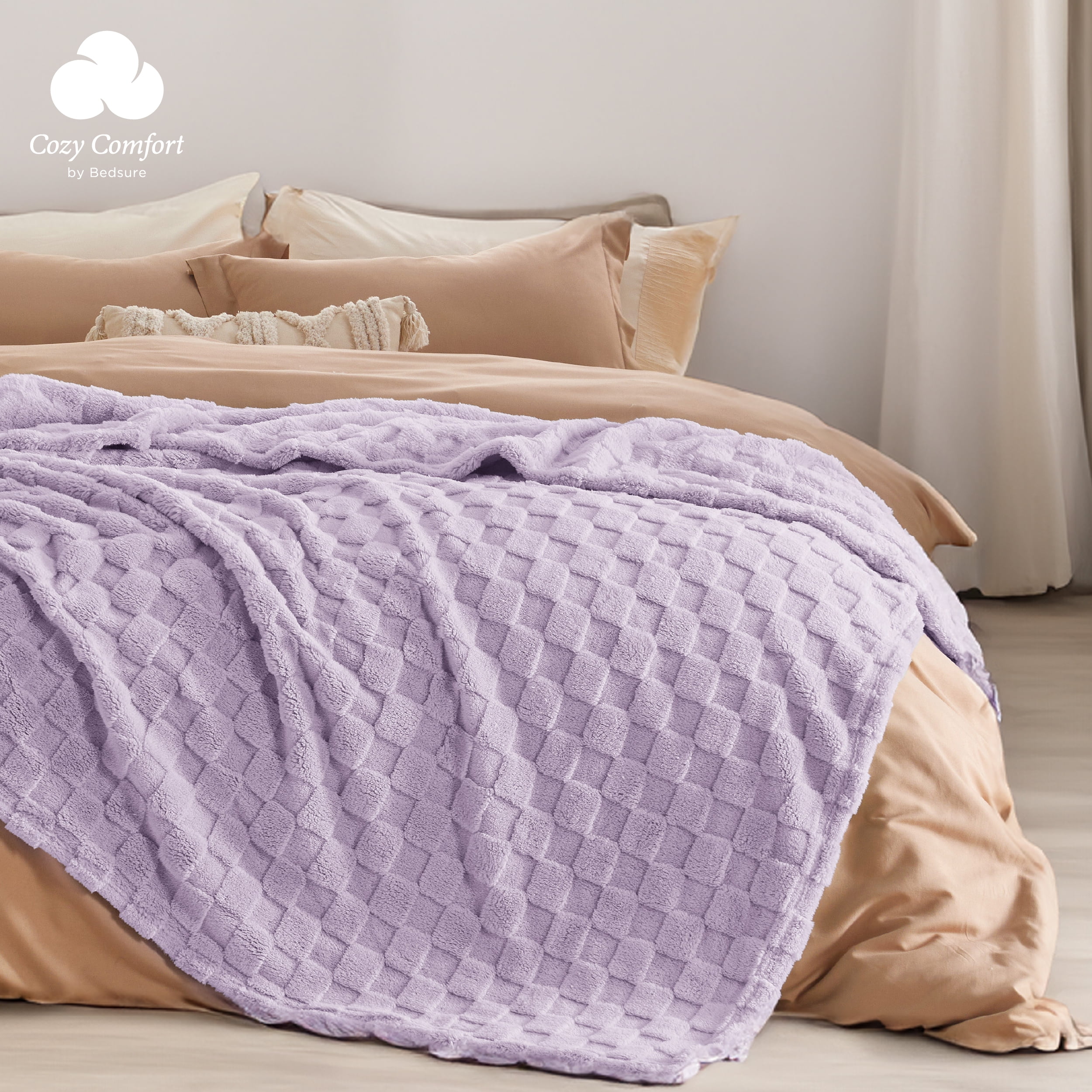 Cozy Comfort Lavender Fleece Blanket for Couch - Super Soft Cozy King ...