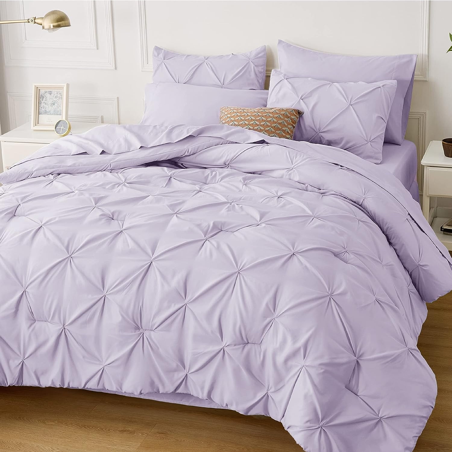Cozy Comfort Light Purple Comforter Set Queen - Bed in a Bag Queen 7 ...