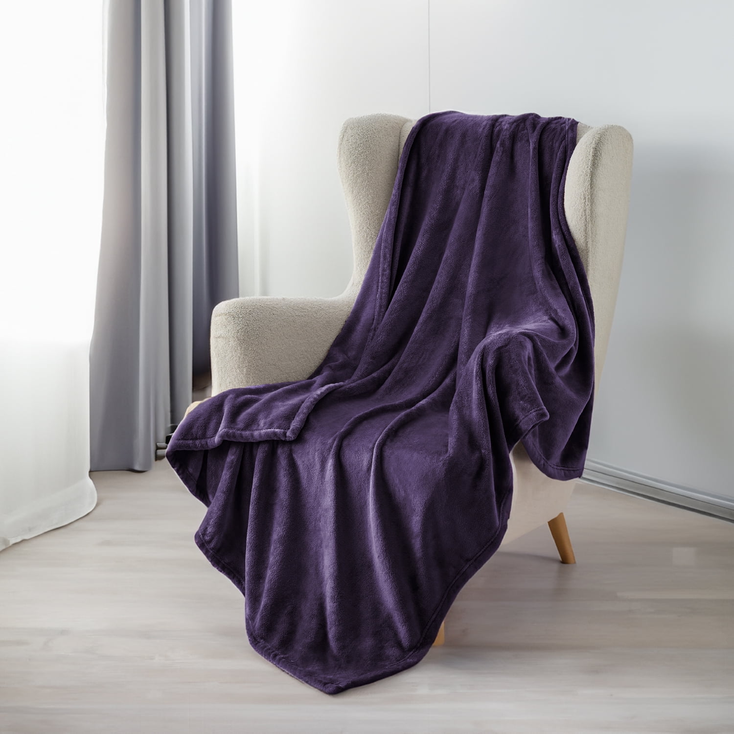 Bedsure Purple Fleece Blanket - Lightweight, Soft, Warm for Kids and ...