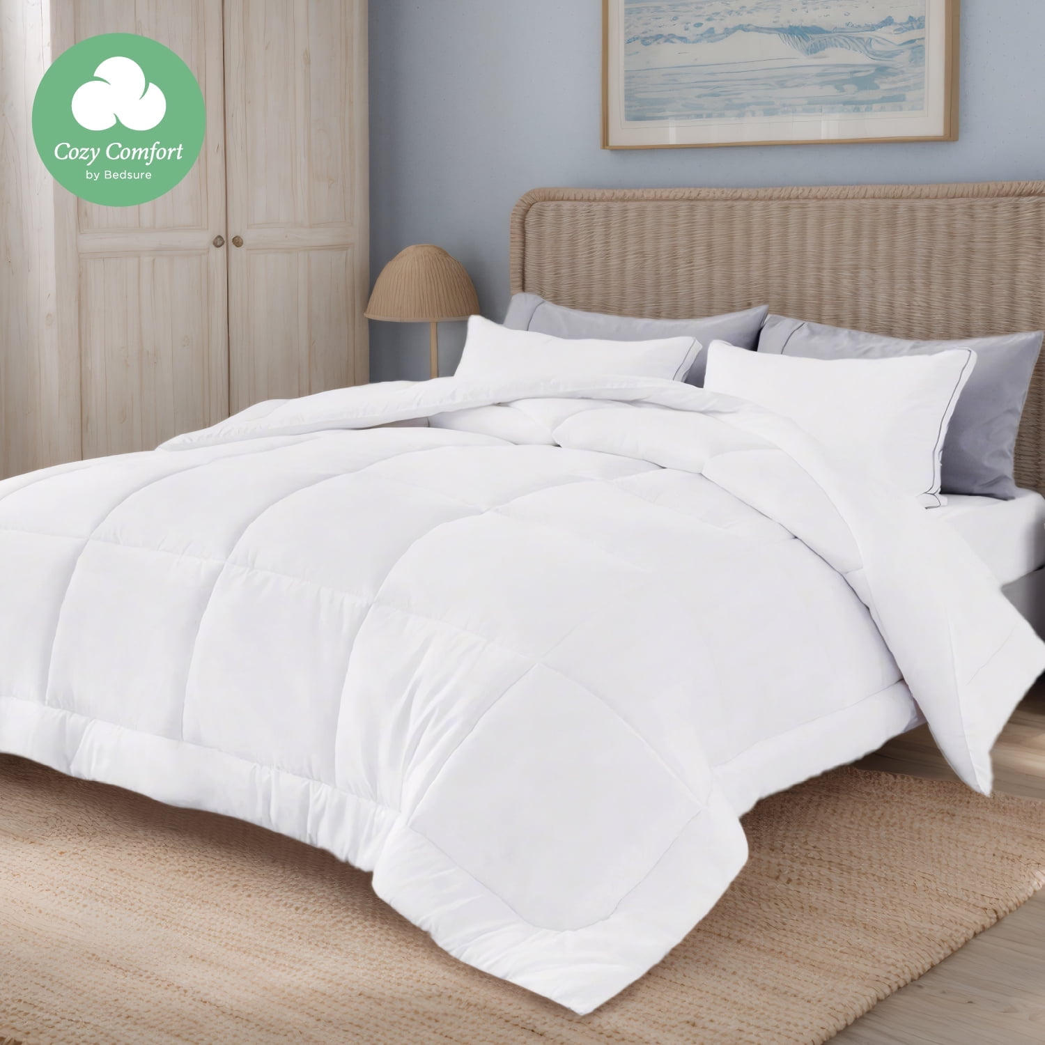 Cozy Comfort Queen Comforter Duvet Insert White - Bedding Comforters ...