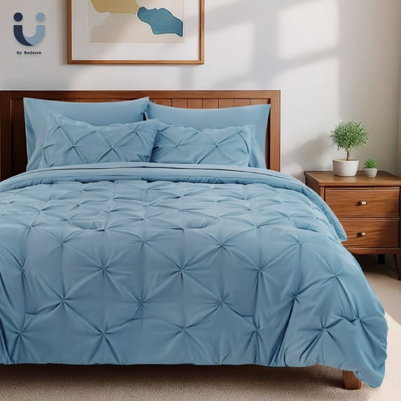 U by Bedsure Queen Comforter Set - 7 Pieces Comforters, Pintuck Bedding ...