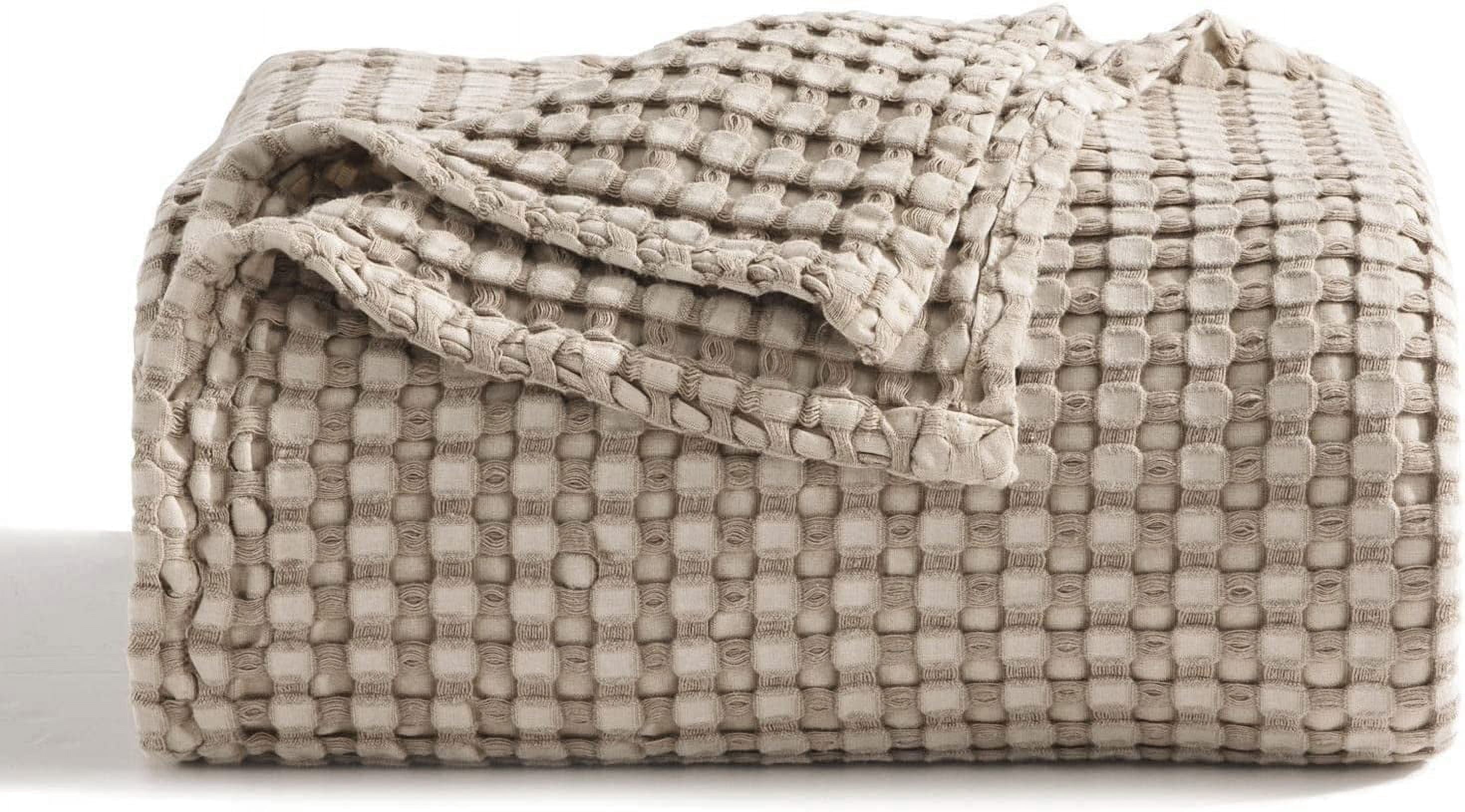 Cozy Comfort Queen Cooling Cotton Waffle Blanket, Rayon Derived from ...