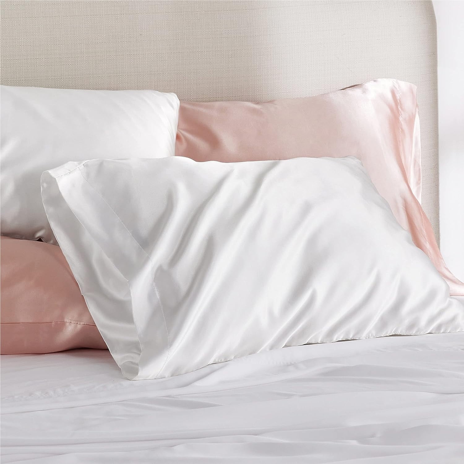 Cozy Comfort Satin Pillowcase 2 Pack Queen with Envelope Closure for ...