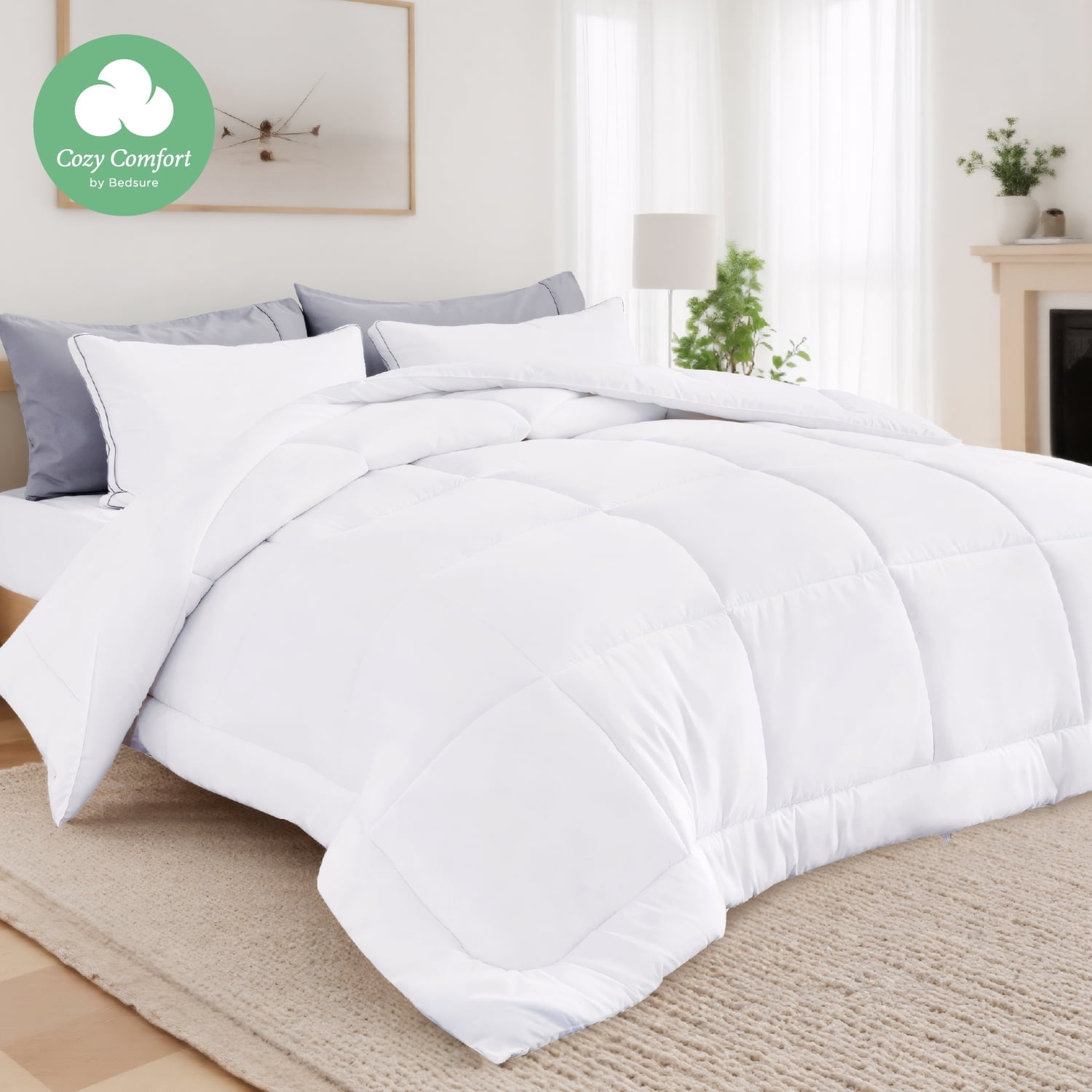 Cozy Comfort All Season Down Alternative Reversible Comforter Duvet ...