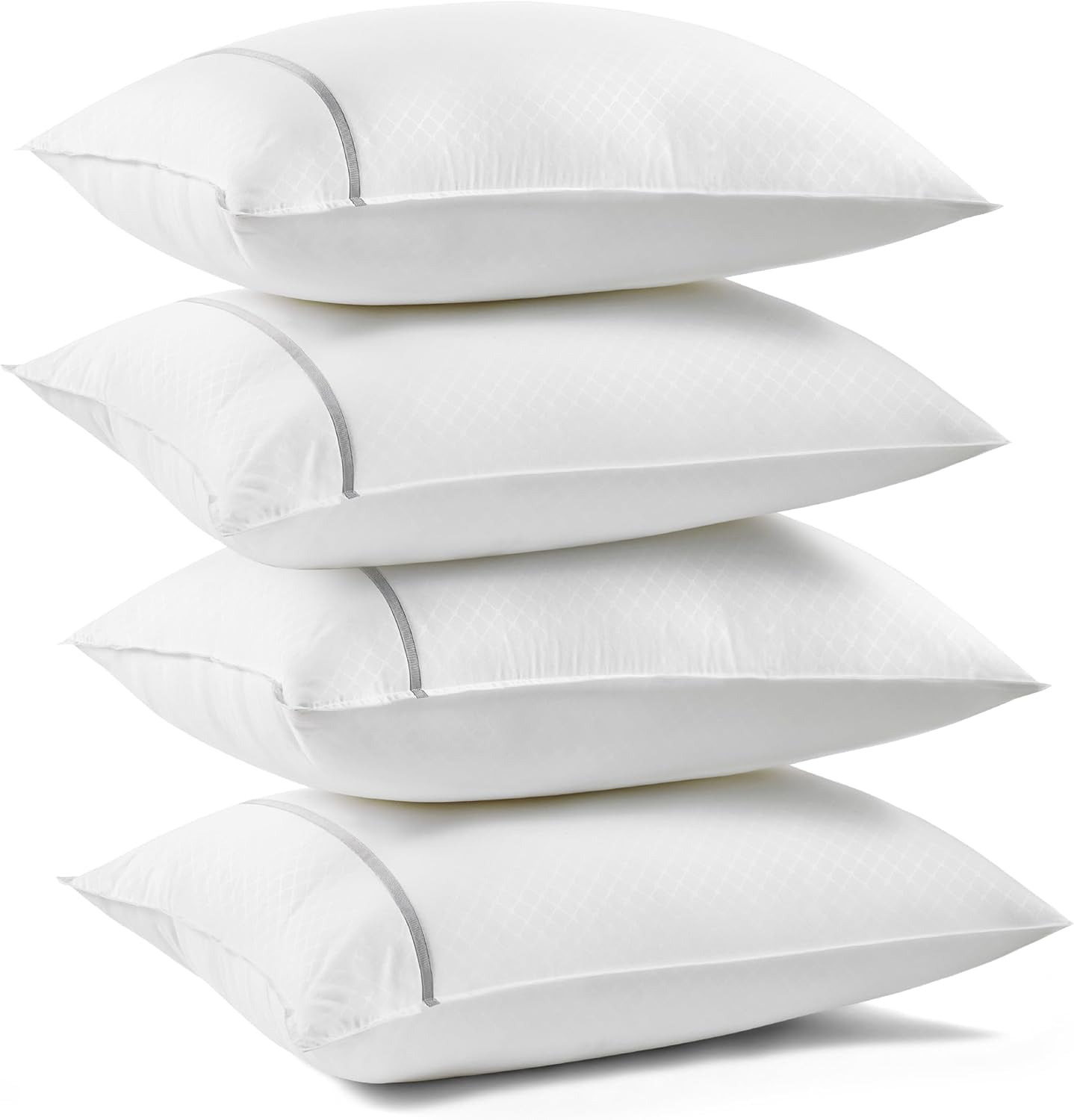 Cozy Comfort Standard Pillows Set of 4 - for Sleeping with Decoration ...