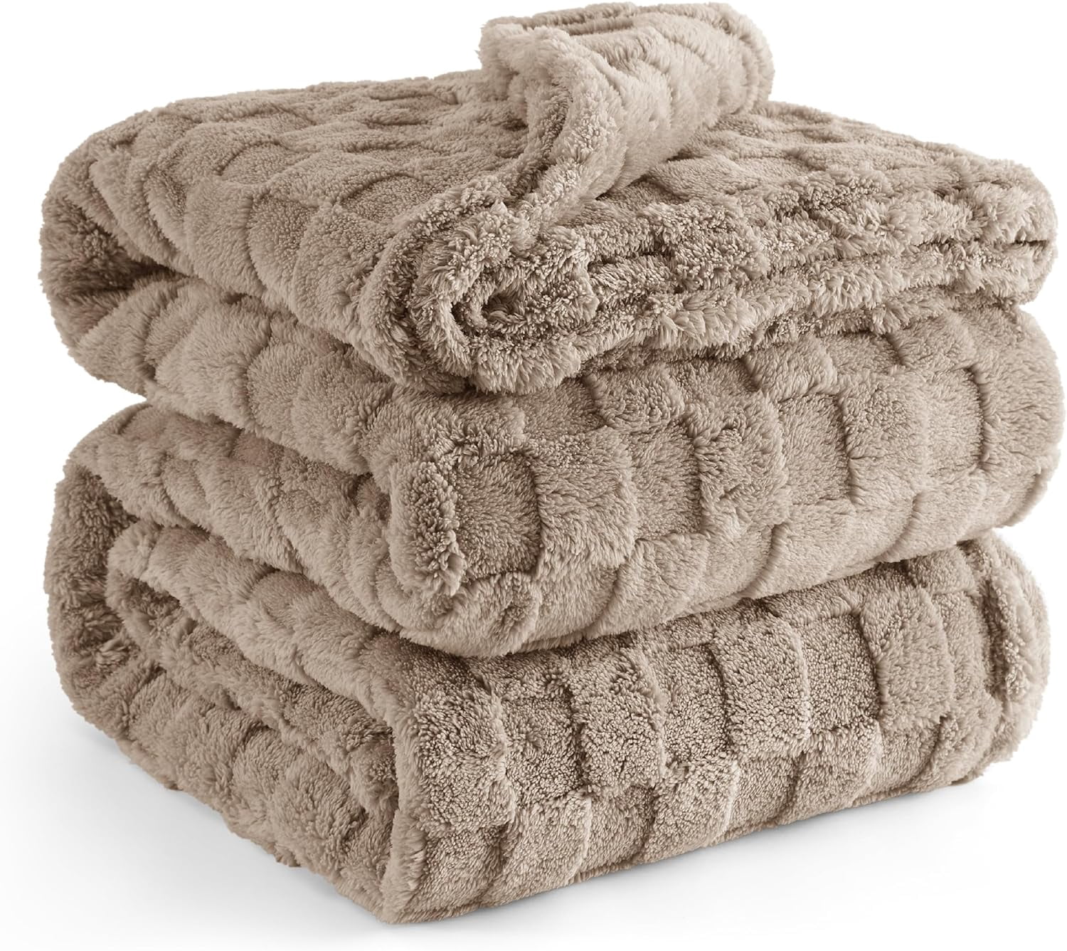 Cozy Comfort Taupe Fleece Blanket for Couch - Super Soft Cozy Queen ...