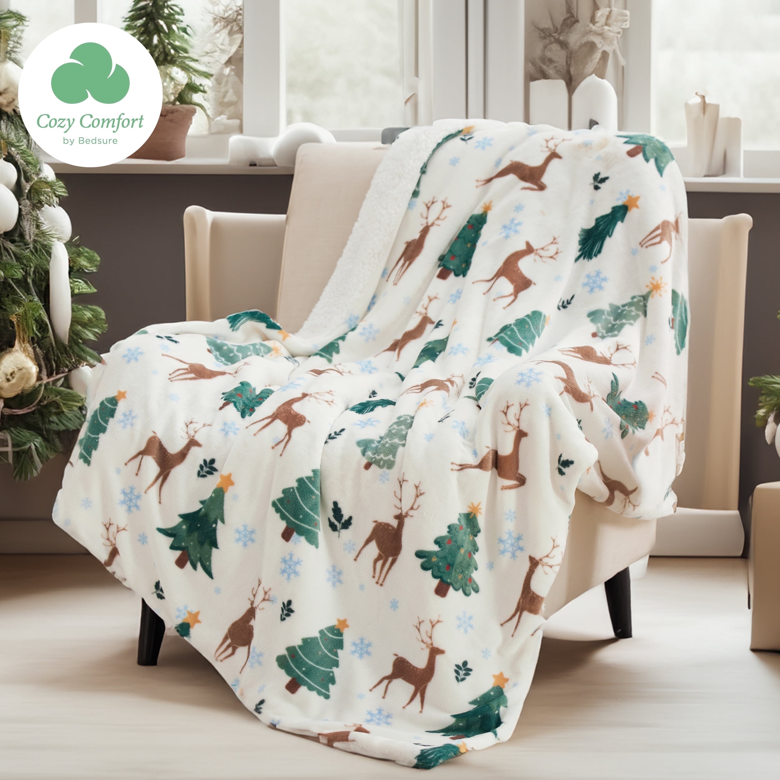 Cozy Comfort Throw Blanket - Soft and Warm Sherpa Elk Throw Blankets ...