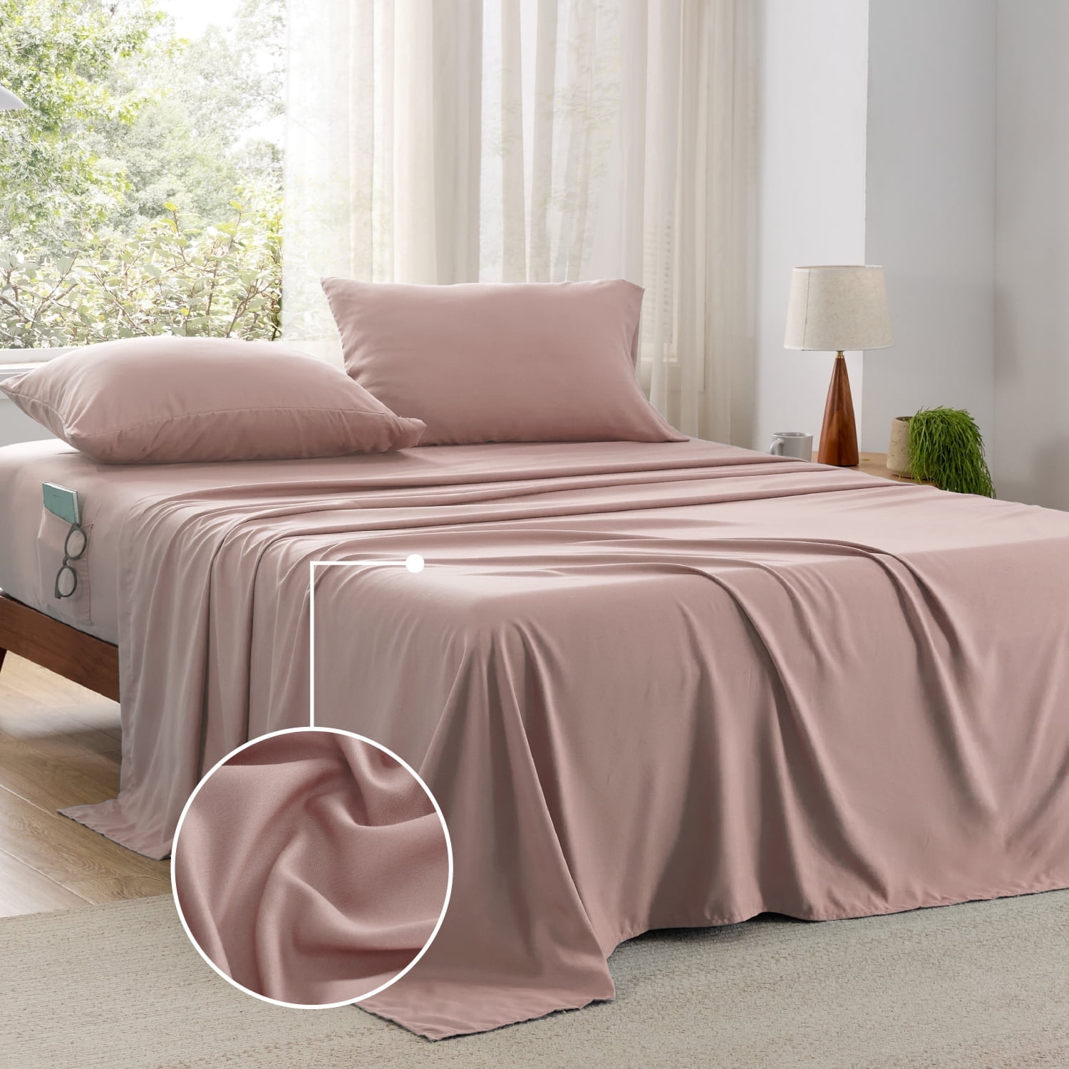Cozy Comfort Twin Bed Sheets with Side Pocket,3 Pieces Polyester ...