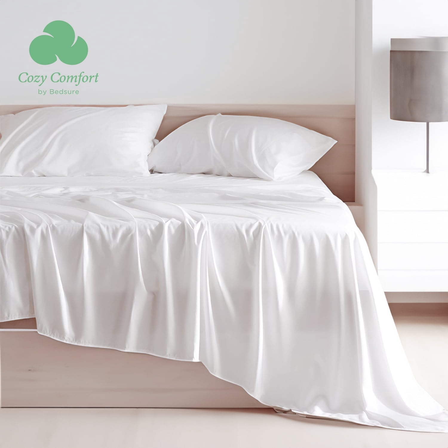 Bedsure Twin Cooling Deep Pocket Bed Sheets Set, Bamboo-Derived Rayon ...