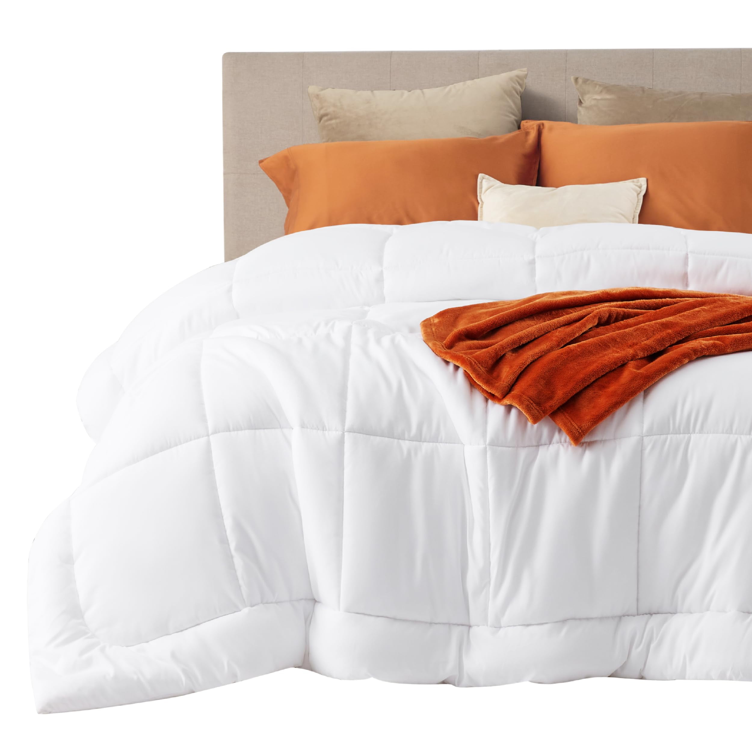 Cozy Comfort White Oversized King Comforter Duvet Insert - Quilted ...