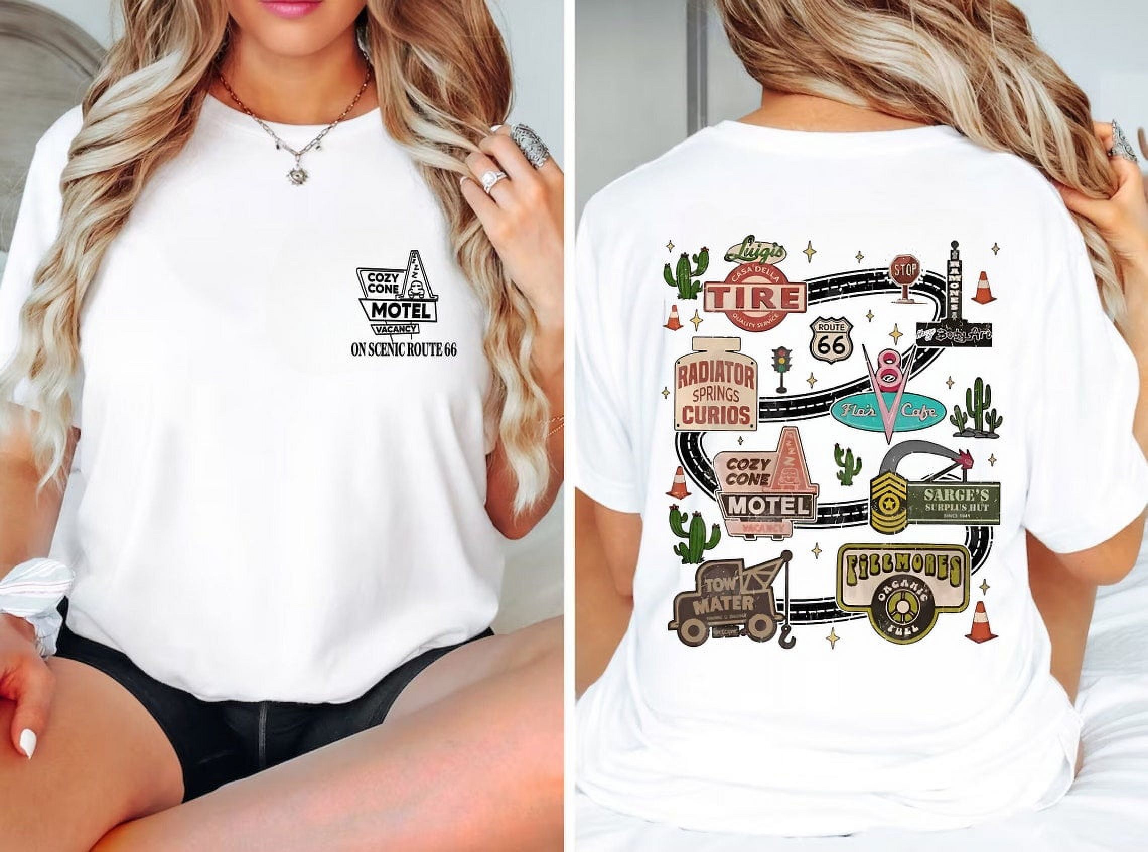 Cozy Cone Map of Radiator Springs Shirt, Vintage Disney Pixar Cars T ...