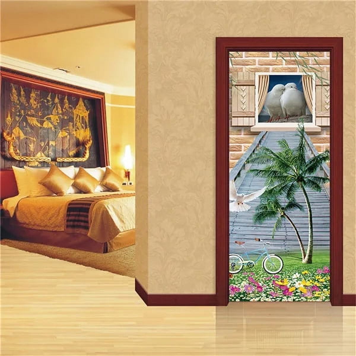 Cozy Cottage 3D Door Sticker Waterproof Self-adhesive Wallpaper Living ...