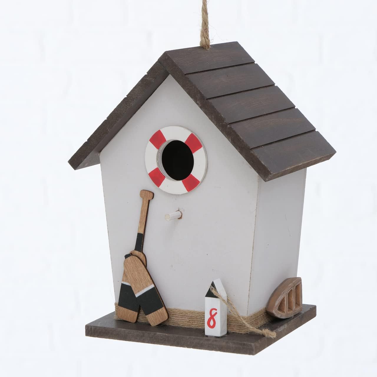 Cozy Cottage Bird House, Beach Themed, Coastal White and Grey, Shiplap ...