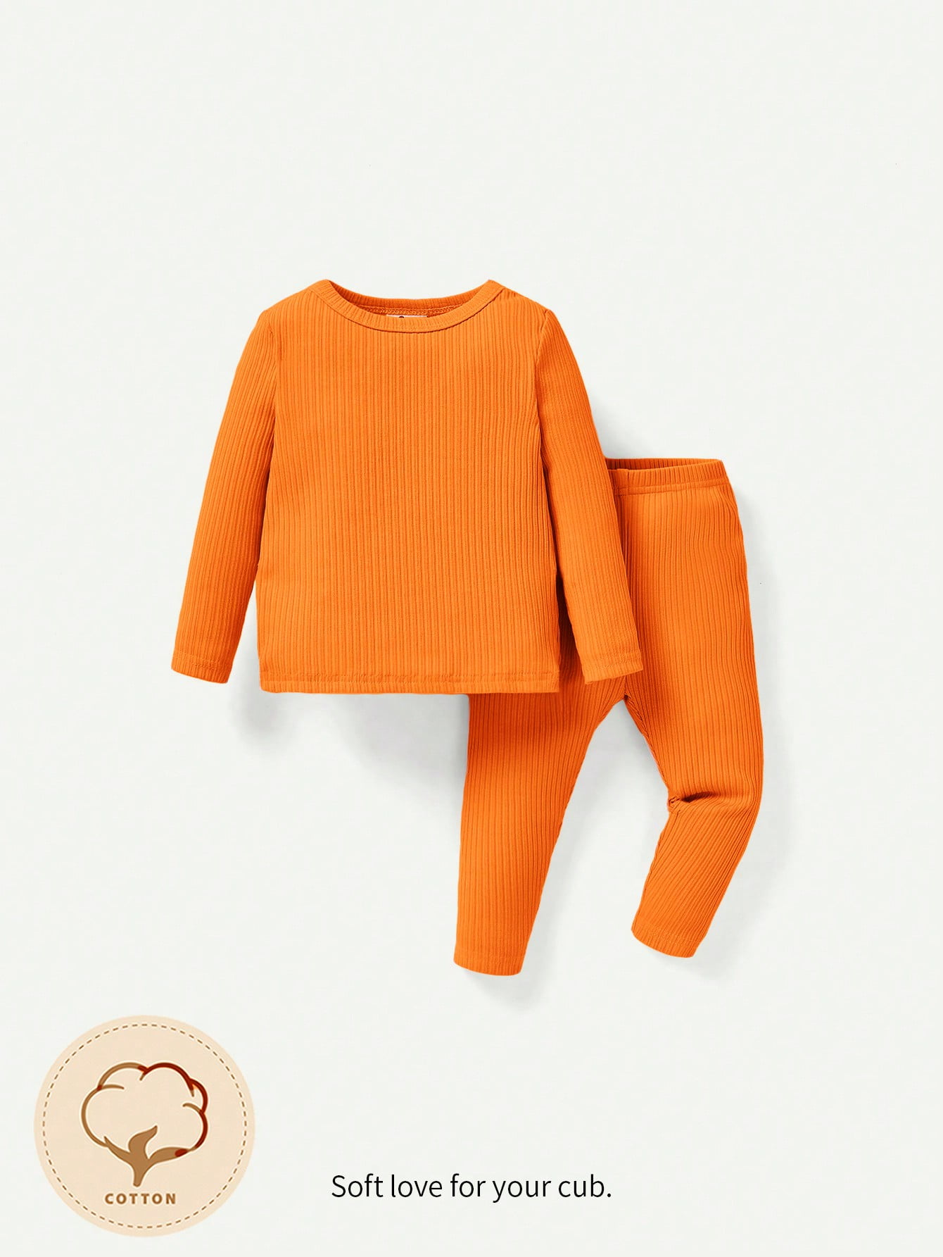 Cozy Cub Baby Girl Snug Fit Pajamas, Solid Color Long Sleeve Top And ...