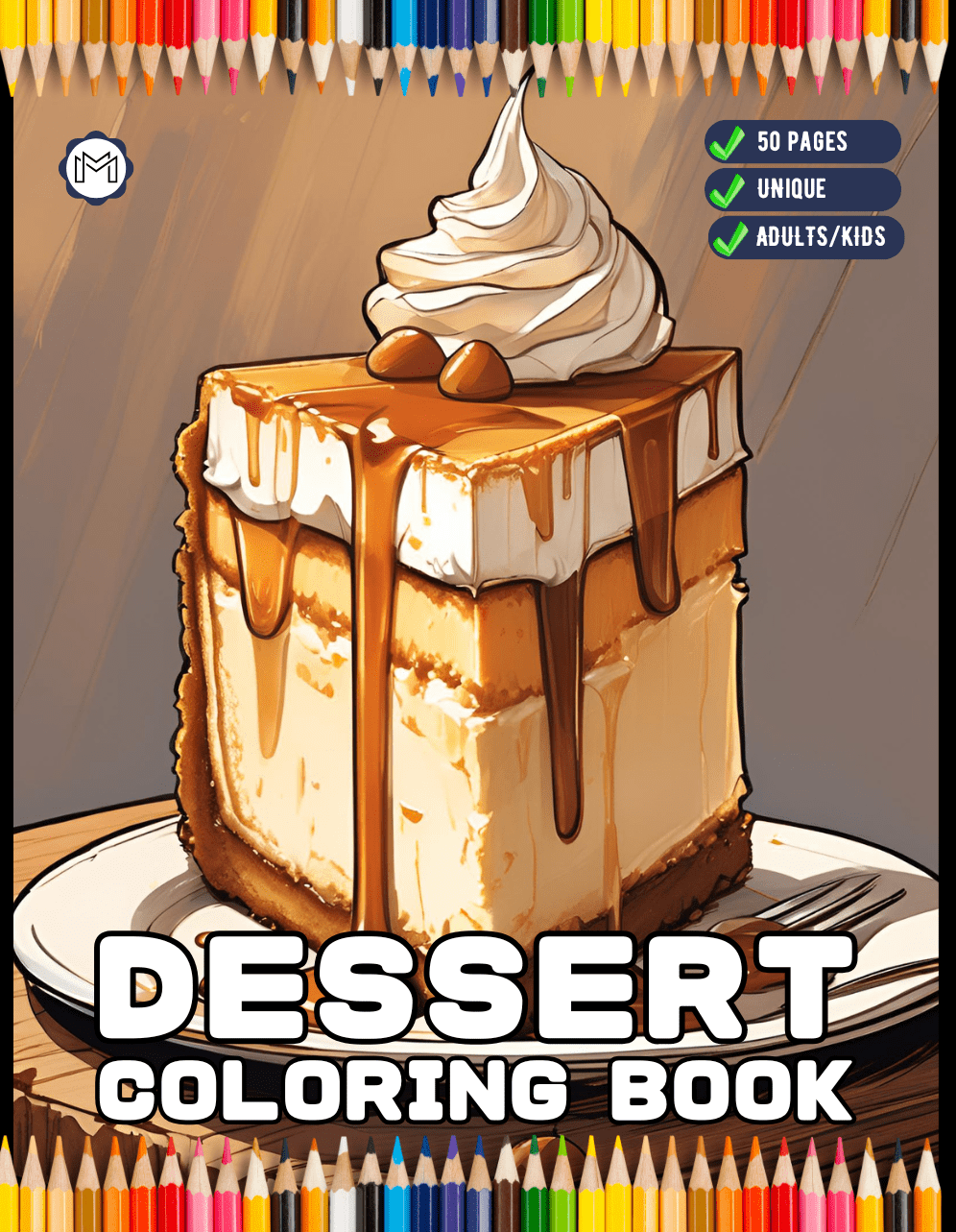 Cozy Dessert Foodie Food Lover Coloring Book for Adults Kids Men Women ...