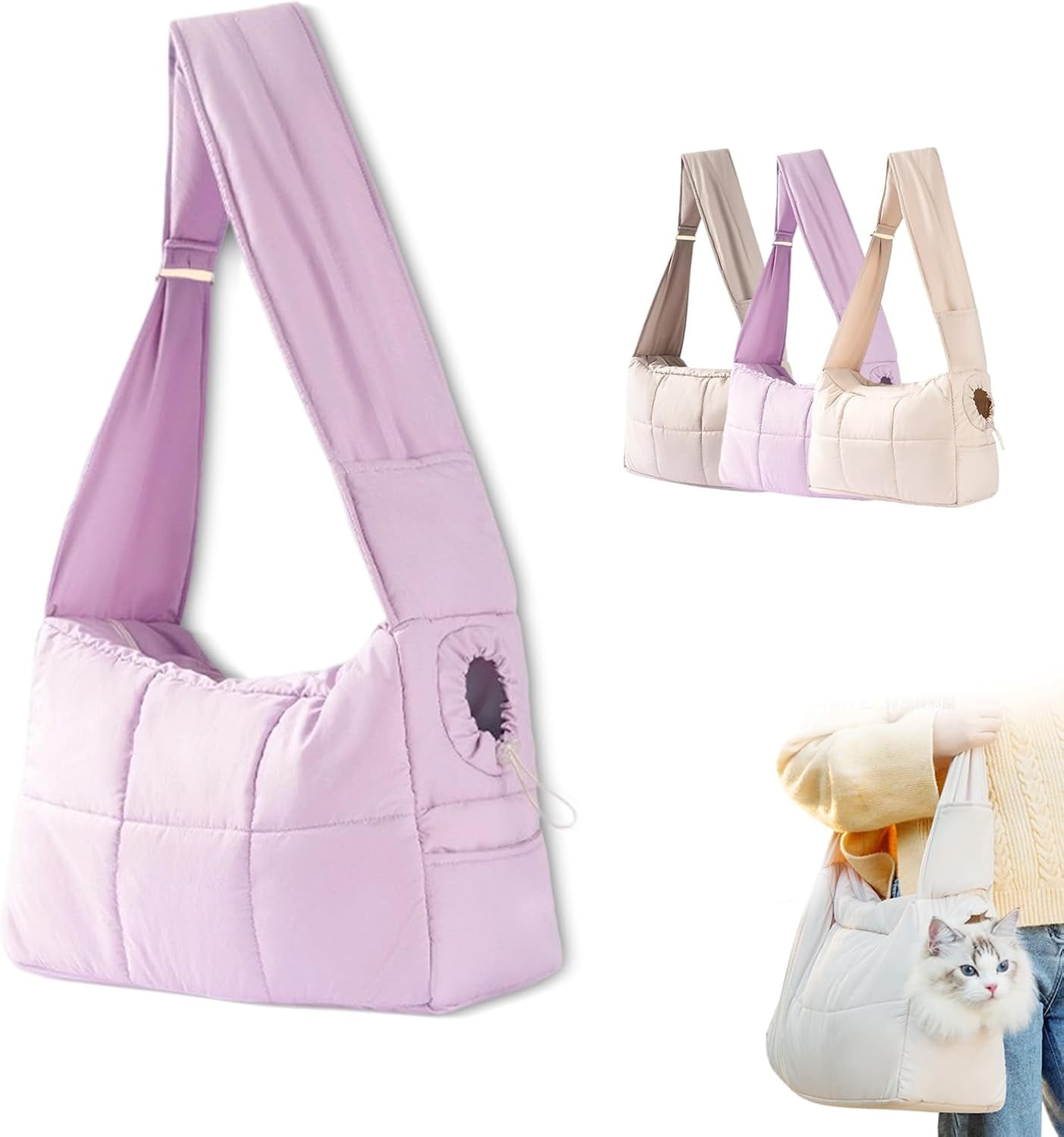 Cozy Dog Carrier Bag, Artificial Plush/Canvas Cute Animals Bags, Mini ...