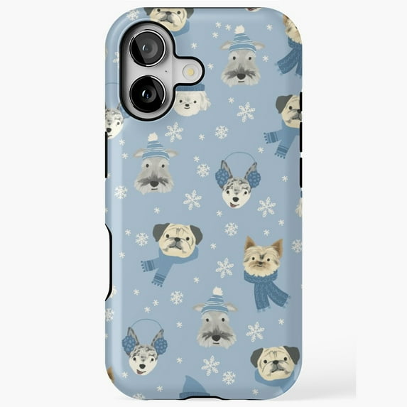 Cozy Dogs Winter Holiday Art Case for iPhone 11 12 13 14 15 16 17 Pro ...