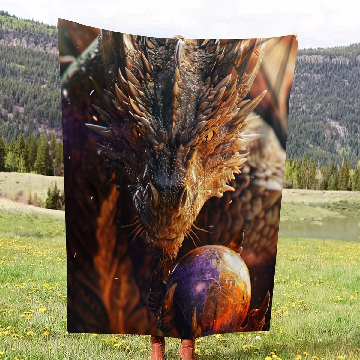 Cozy Dragon Themed Flannel Throw Blanket Perfect Gift for Son Soft ...