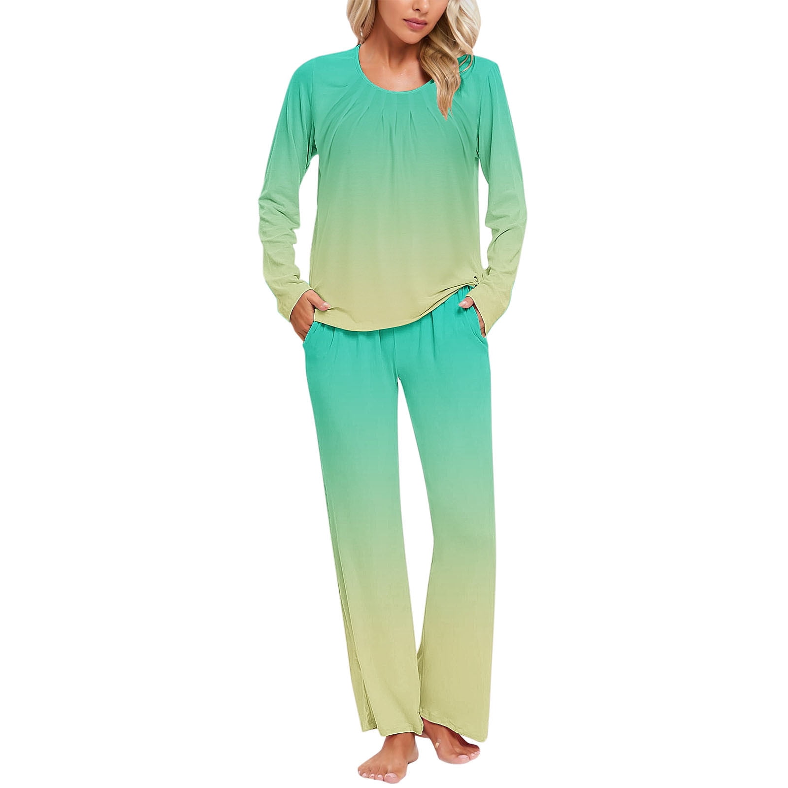 Cozy Earth Pajamas Women's Long Sleeve Pajamas Set with Pockets Soft ...