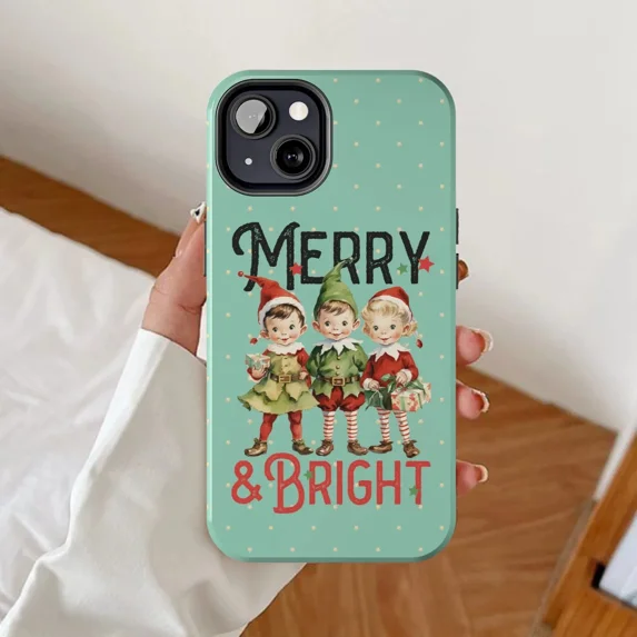 Cozy Elf Family Holiday Pattern iPhone Case 17 through 11 Pro Max ...