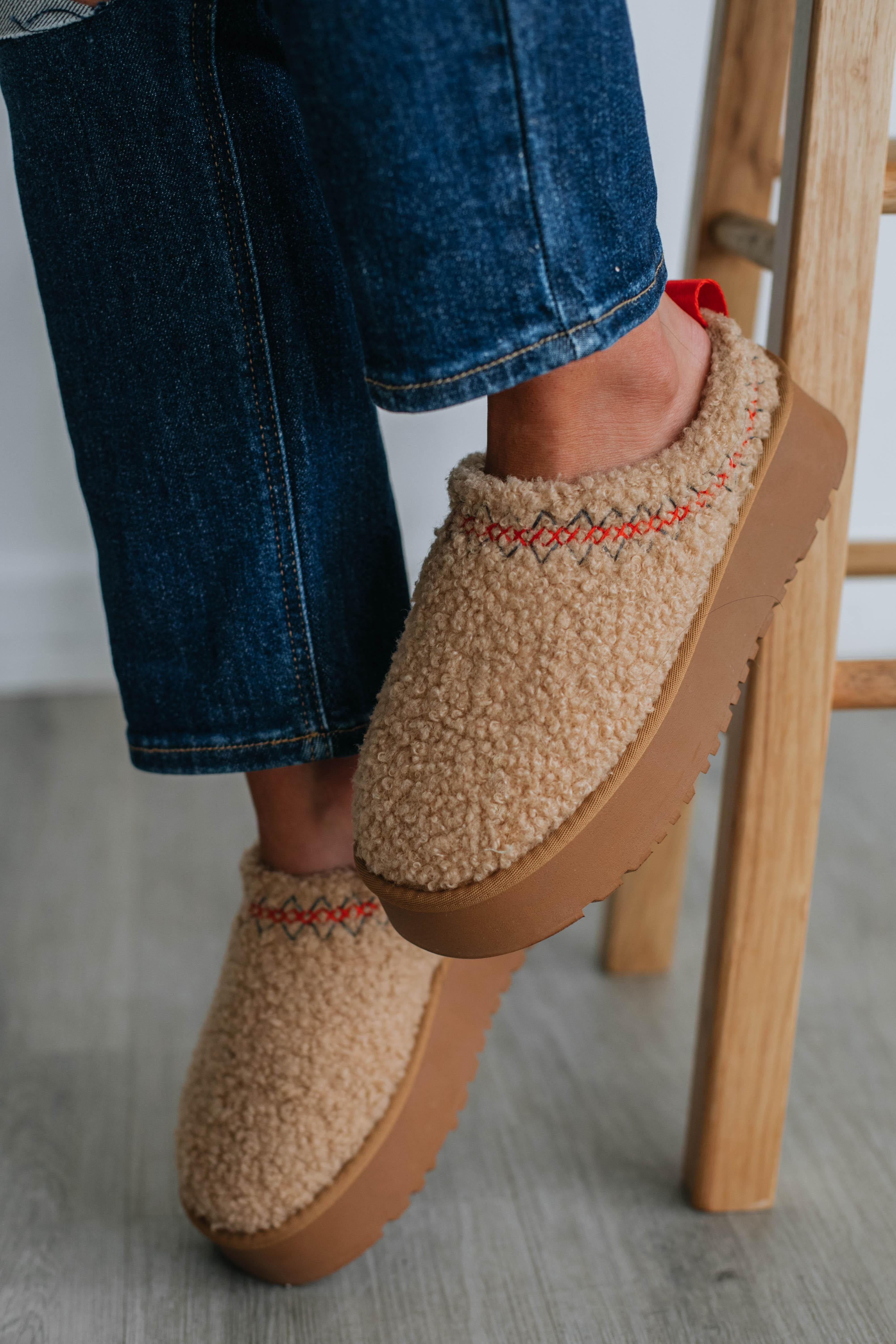 Cozy Era Sherpa Platform Slippers - Toffee - Walmart.com