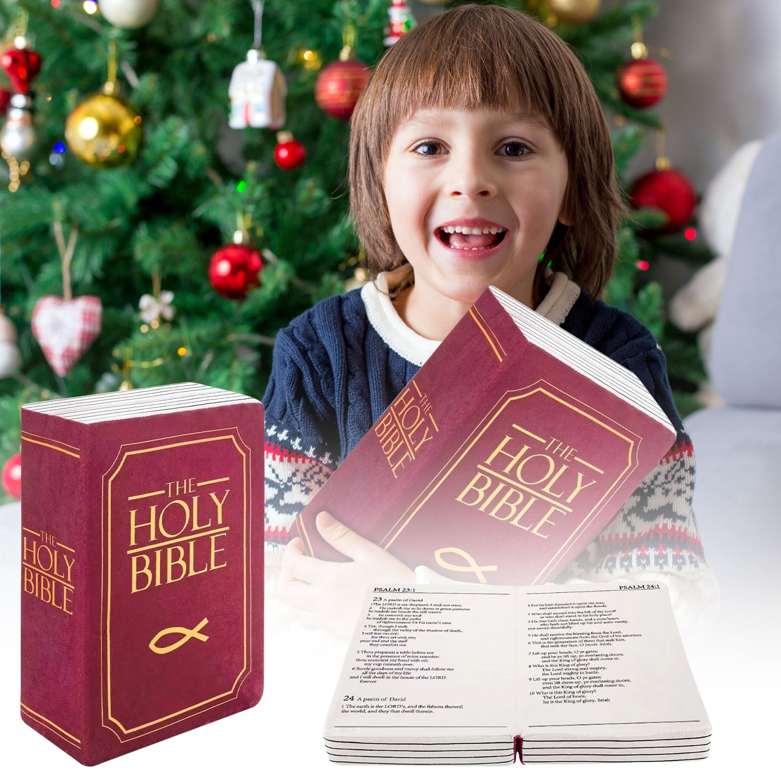 Cozy Faith Bible Pillow Bible Pillow Book Plush That Opens, Book Shape ...