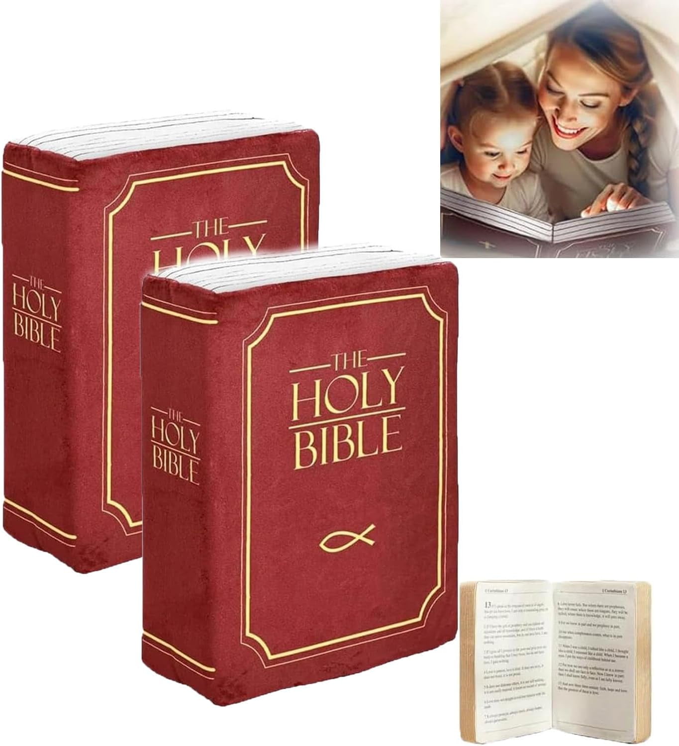 Cozy Faith Bible Pillow，Book Shape Bible Verse Pillow，Holy Bible Pillow ...