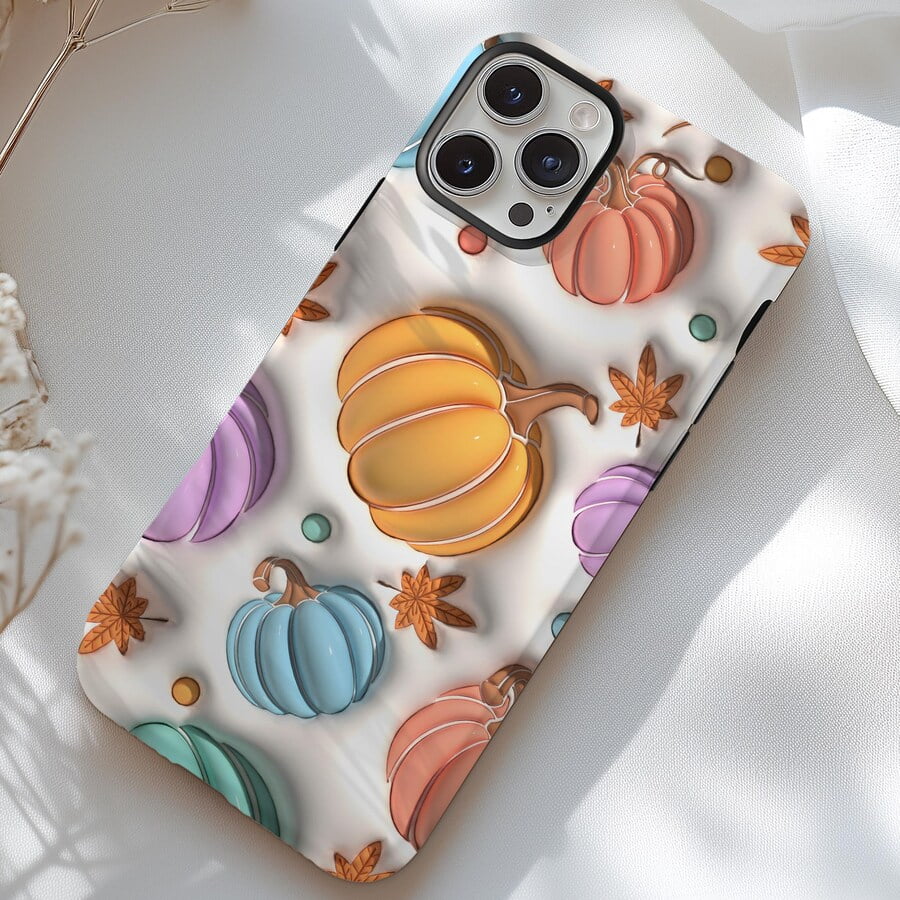 Cozy Fall Aesthetic 3D Cute Pumpkins Halloween Graphic Case with iPhone ...
