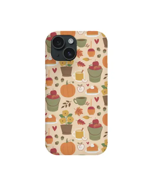Cozy Fall Autumn Season Leaves Pumpkin Phone Case for iPhone 16 15 14 ...