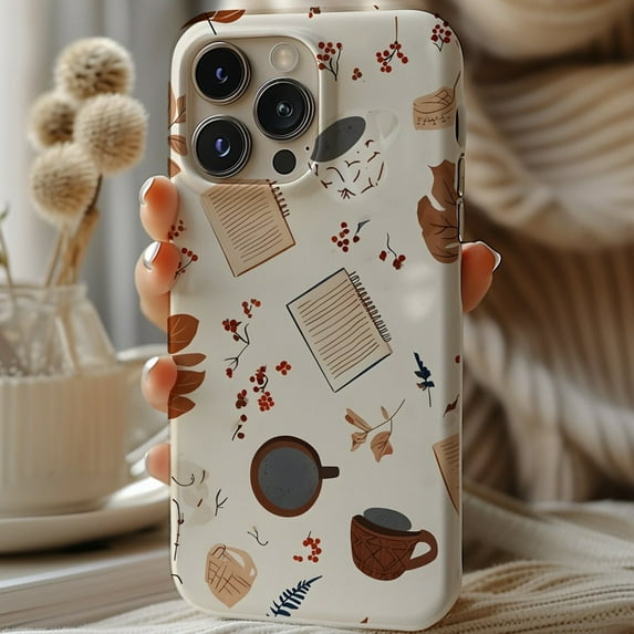 Cozy Fall Books Latte Collage Autumn Phone Case with iPhone 17 to 11 ...