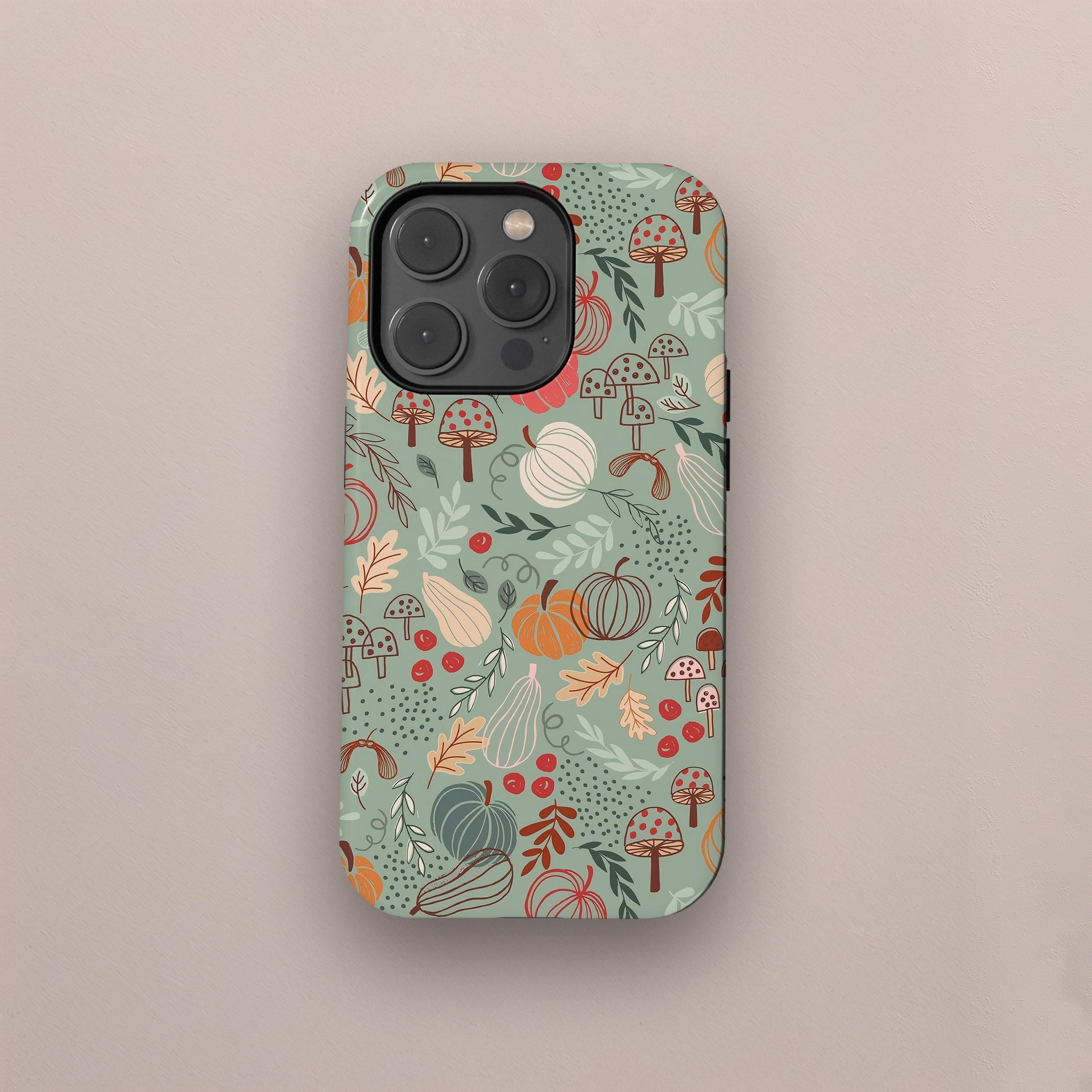 Cozy Fall Botanical Rustic Pumpkin Phone Case Earthy Aesthetic iPhone ...