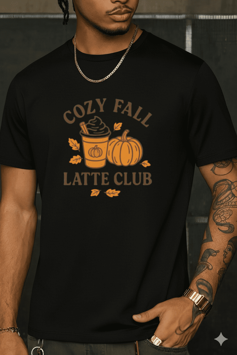 Cozy Fall Latte Club Coffee Enthusiast Seasonal Holiday Graphic Unisex ...