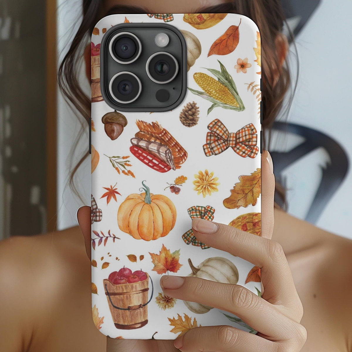 Cozy Fall Orange Leaves Autumn Phone Case 17 16 15 14 13 12 11 Pro Max ...