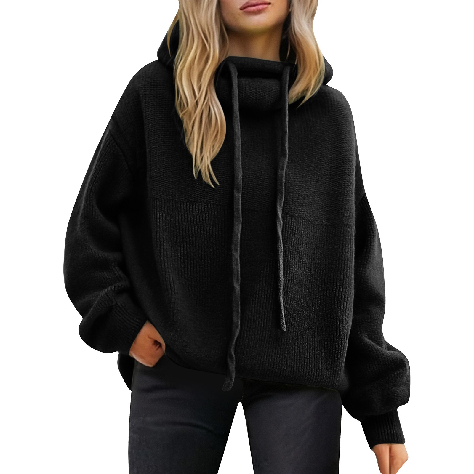 Cozy Fall Sweaters, Yigetop Pile Collar Lazy Style Sweater for Women ...