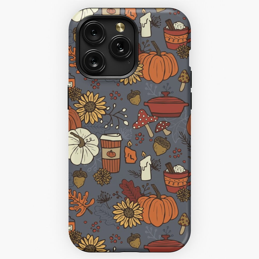 Cozy Fall Vibes Autumn Pattern iPhone Case 17 11 12 13 14 15 16 Pro Max ...