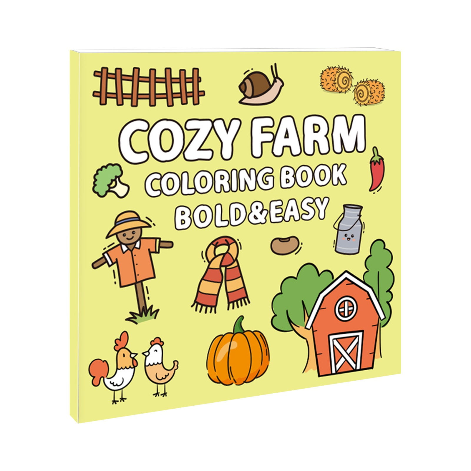 Cozy Farm Coloring Book: Simple and Cute Designs for both Toddlers and ...