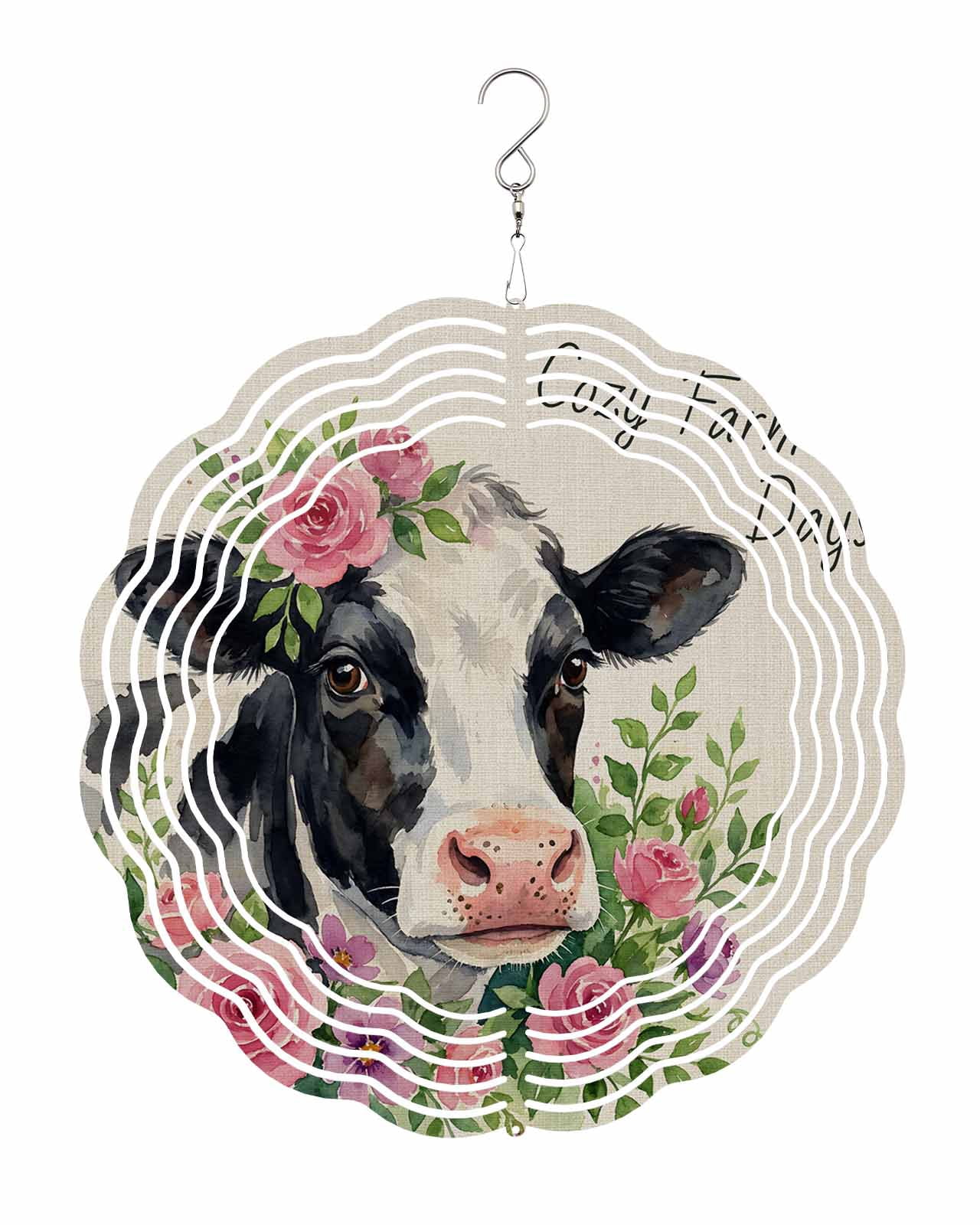 Cozy Farm Days Wind Spinner for Garden Yard 8In, Farmhouse Watercolor ...
