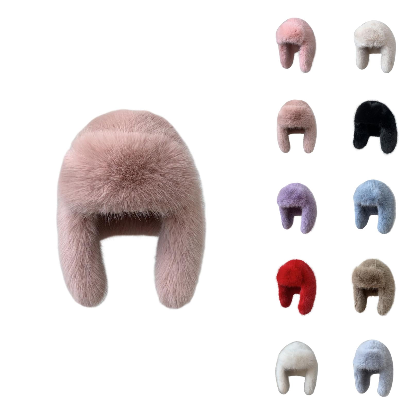 Cozy Faux Fur Hat with Earflaps for Winter, Women's Ushanka Trapper Hat ...
