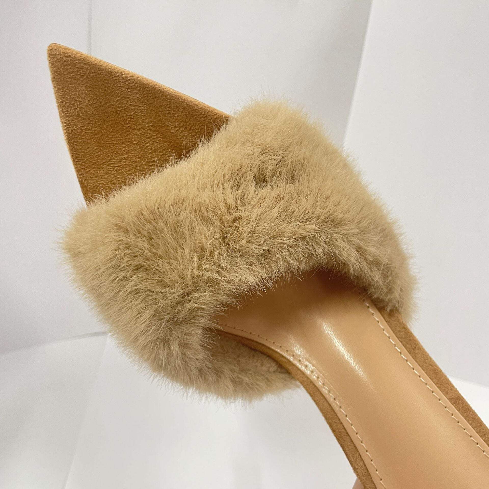 cozy-faux-fur-pointed-toe-flats - Walmart.com