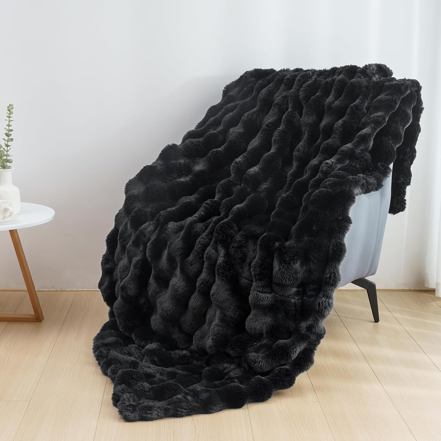 Cozy Faux Fur Throw Blanket for Couch Warm Fuzzy Throw Blanket, Soft ...