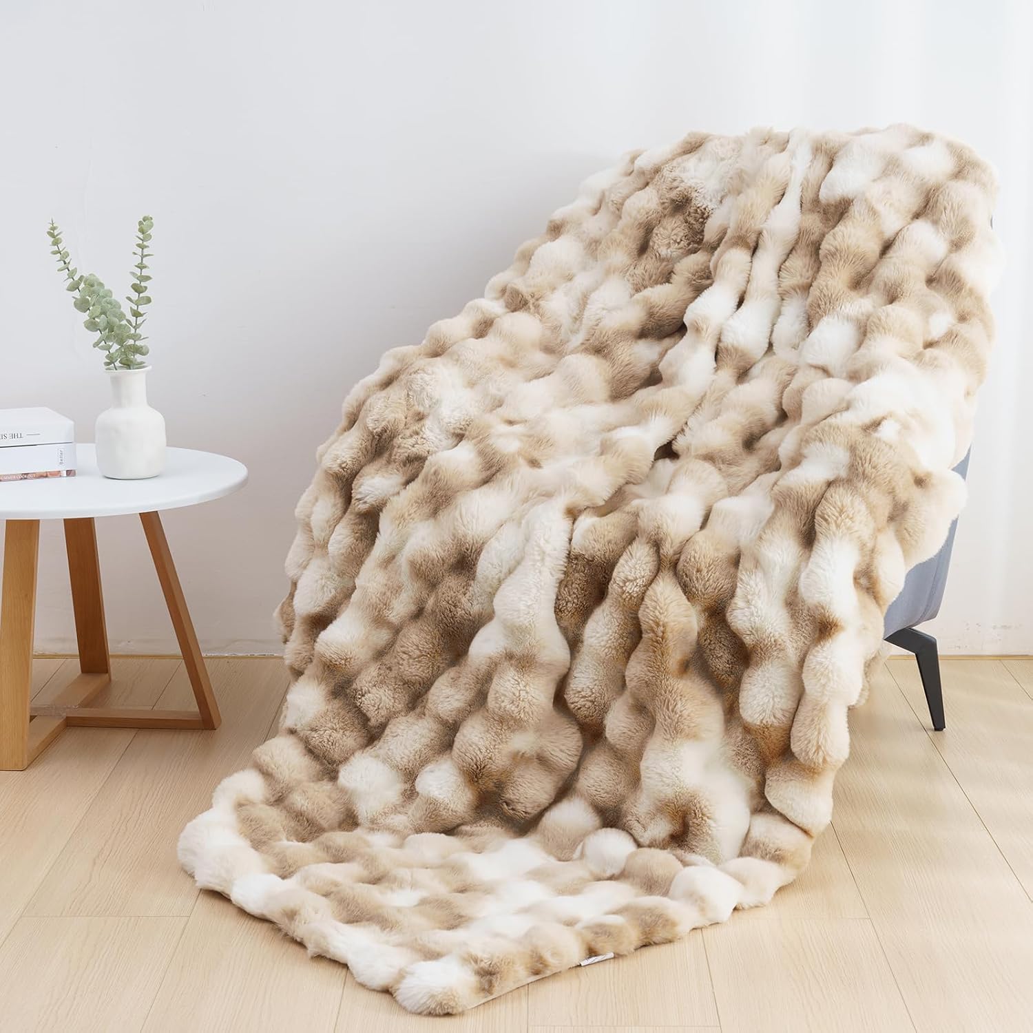 Cozy Faux Fur Throw Blanket for Couch-Warm Fuzzy Throw Blanket, Soft ...