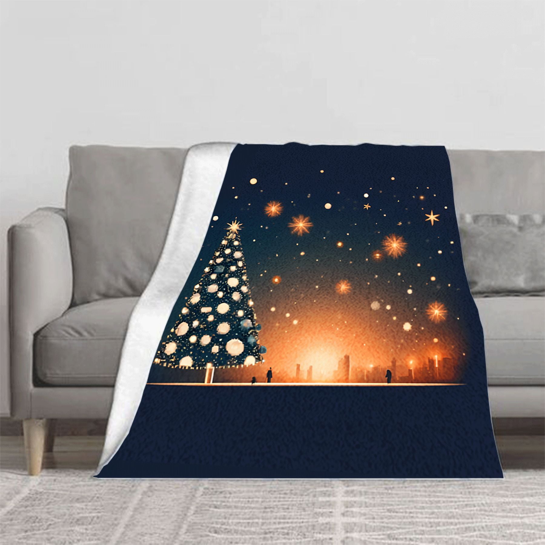 Cozy Festive Flannel Blanket - Soft & Warm Perfect for Sofa Travel Bed ...