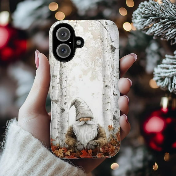 Cozy Festive Holiday Gnome Holly Themed Phone Case with iPhone 17 to 11 ...