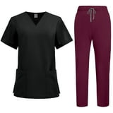 Cozy Fit Scrubs for Women Set, Stretch Healthcare Uniforms Breathable ...