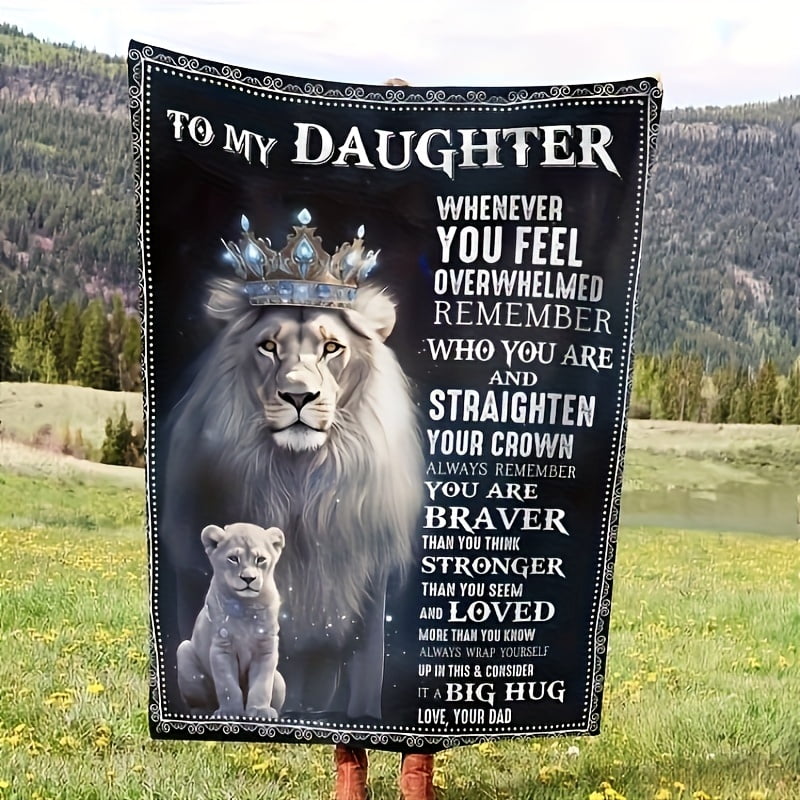 Cozy Flannel Blanket with Inspirational Message from Dad to Daughter ...