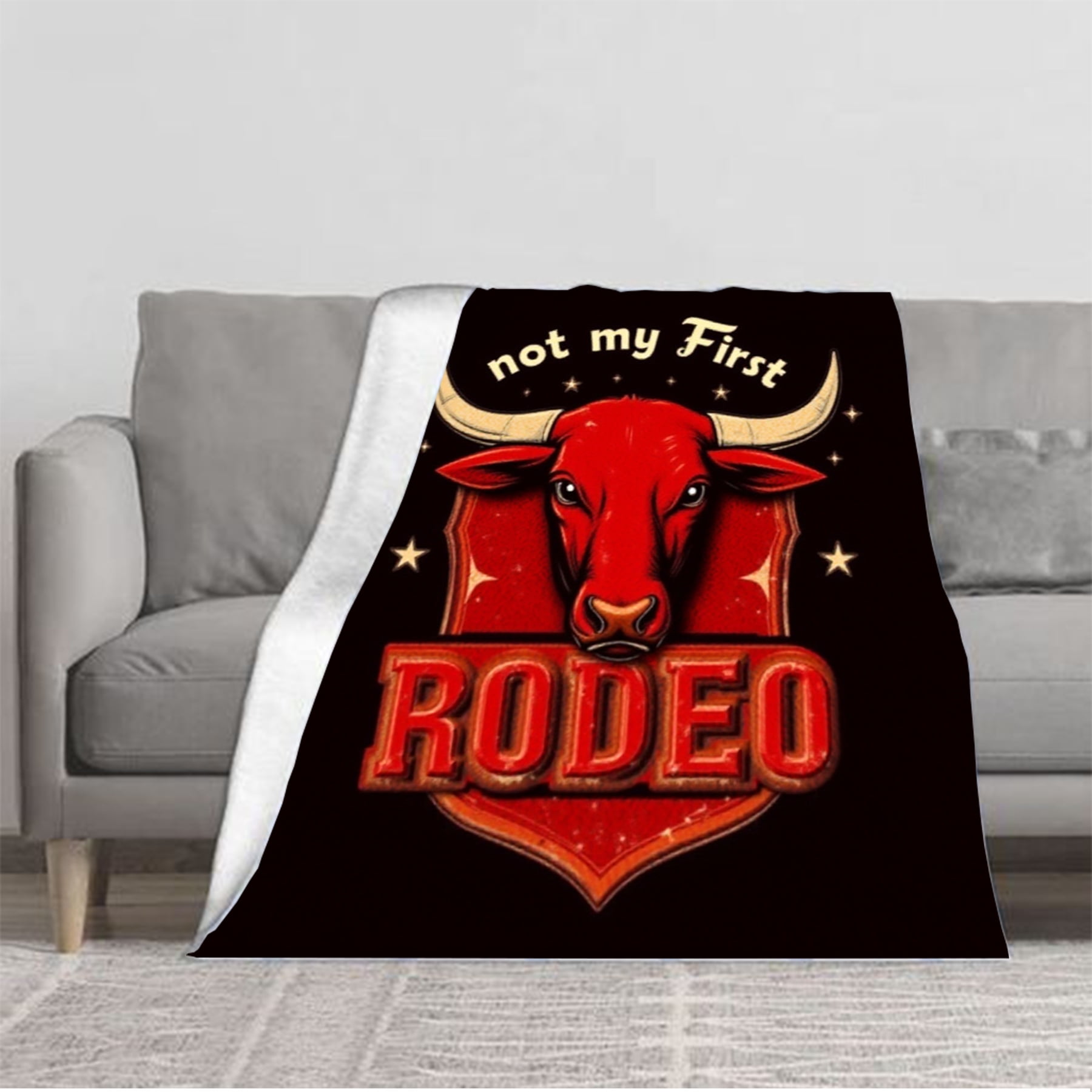 Cozy Flannel Blanket - Soft Warm Durable Design with Bold 3D ' RODEO ...